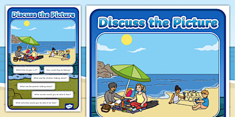 Beach Scene Writing Stimulus Picture Worksheet