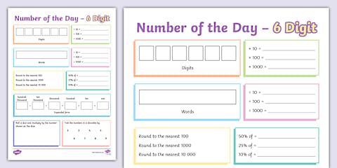 Place Value Reading and Writing 6-Digit Numbers Worksheet
