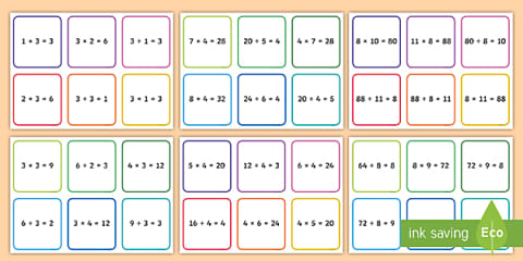 Third Grade Multiplication and Division Fact Families I Have, Who Has Game