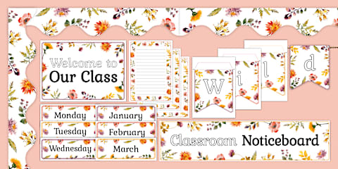 Wildflower Botanical-Themed Birthday Chart