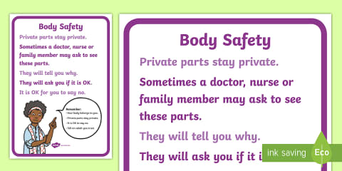 Body Safety Activity for K-2nd Grade