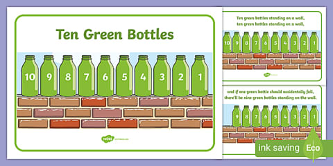 Ten Green Bottles Number Bonds of 10 Activity