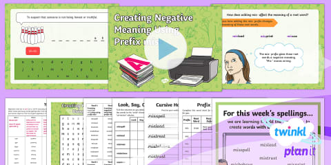 Prefix Mis- Worksheet Pack