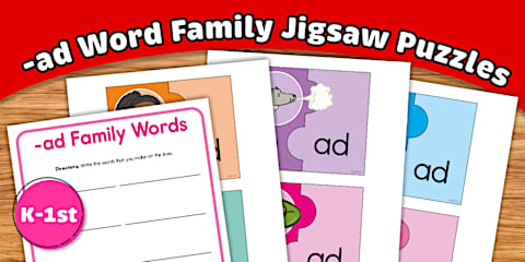 Pat the Cat Word Family Craft Activity for K-1st Grade