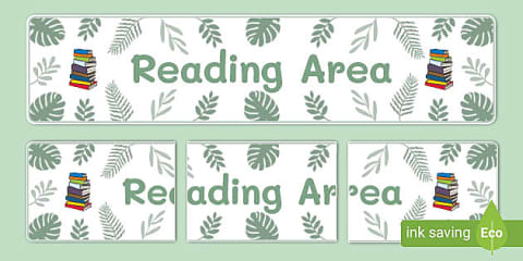 Botanical-Themed Reading Area Display Banner