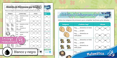 Repartir objetos en partes iguales - Guía de trabajo