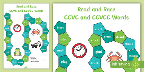 Mixed CCVC and CVCC Words Board Game – Get the Crab to Her Rockpool