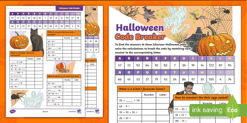 KS2 Unplugged Halloween Coding Picture