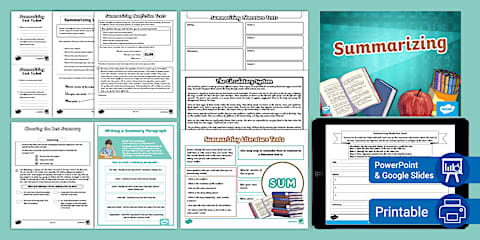 Fifth Grade Summarizing Games, Organizers, and Passages