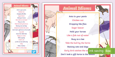 Animal Idioms Fill In the Blank