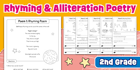 Rhyme Scheme Task Cards for 2nd-3rd Grade