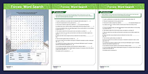 Forces and Motion: Key Word Revision Mat