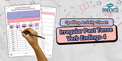 Spelling Practice: Irregular Past Tense Verb Endings Activity Sheet 3