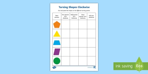 Identifying and Describing Half and Quarter Turns Year 2 Worksheets