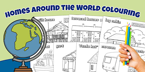 Different Types of Homes Labelling Worksheet