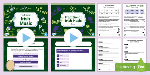 Traditional Irish Musical Instruments Listening and Responding Flashcards