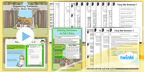 Fairy Tale Sentences (1) Differentiated Worksheet Pack