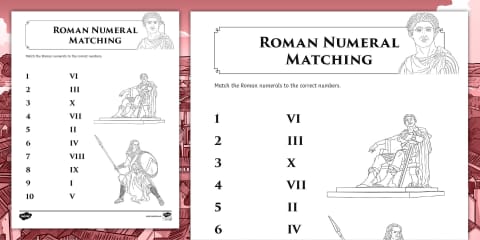 Roman Numeral Color by Number Worksheet