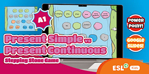 ESL Present Simple vs Present Continuous Sorting Activity [Teens, A1]