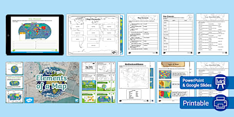 Sixth Grade Elements of a Map PowerPoint & Google Slides