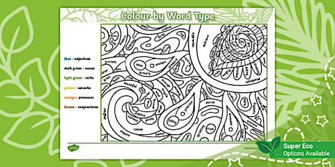 Colour by Word Class Worksheet