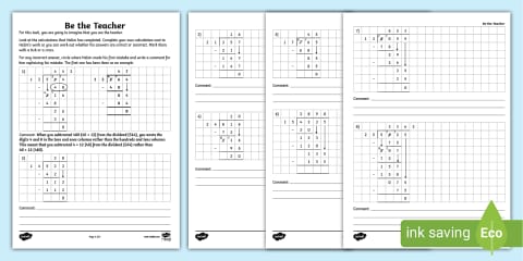KS2 Maths - Spot the Mistakes Column Addition and Subtraction