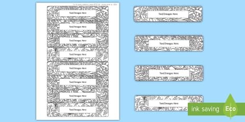 Mindfulness Colouring Name Tags Activity