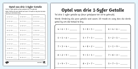 Graad 1 Wiskunde: Gelyke Groepering aktiwiteitsblad