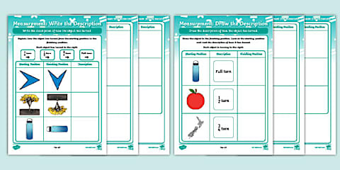 Maths Quarter Turn and Half Turn A4 Display Poster