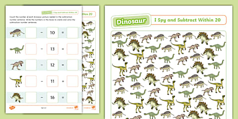 Dinosaur I Spy Subtraction Within 10 Activity