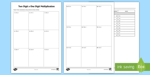 Split Strategy Multiplication Activity Sheets