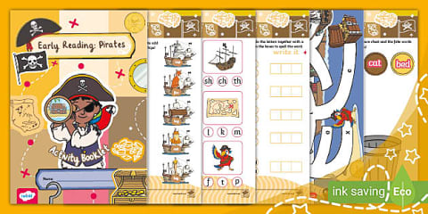 Pirate-Themed Roll and Read: Phase 3 Phonics Game