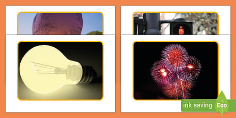 Natural and Man Made Light Source Sorting Activity