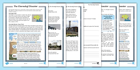 Chernobyl Disaster Differentiated Reading Comprehension Activity