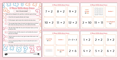 Two Times Table Matching Puzzle Game