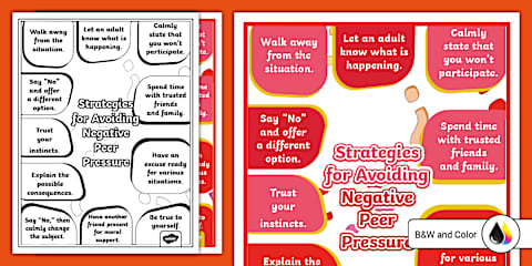 Avoid Negative Peer Pressure Poster