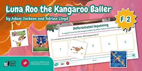 NSS 2026 Colouring Pages for Luna Roo the Kangaroo Baller