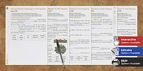 AQA Hot Deserts Reading Comprehension Bundle