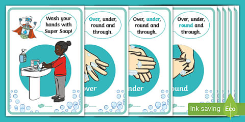 Wildflower Botanical Themed Wash Your Hands Display Posters