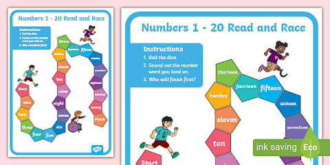 Kindergarten Teen Numbers Race Game