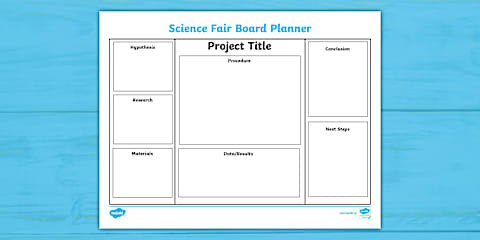 Science Fair Project Planning Template for 6th-8th Grade