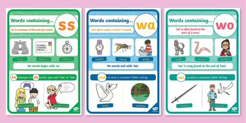 'wa' Sound Cut and Stick Worksheet