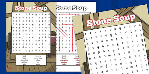 Stone Soup Sequencing Cut and Paste Worksheet for K-2nd Grade