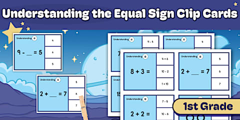 First Grade True or False Balancing Addition Equations Activity
