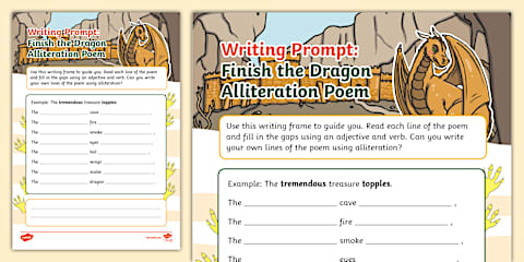 Dragon Poem Writing Template