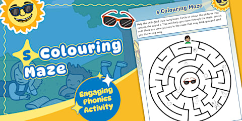 't' Phonics Colouring Maze