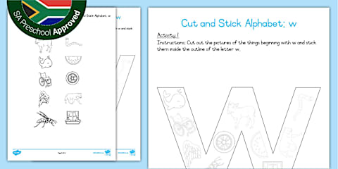 Preschool: Alphabet Cut and Stick Activity Sheet -z