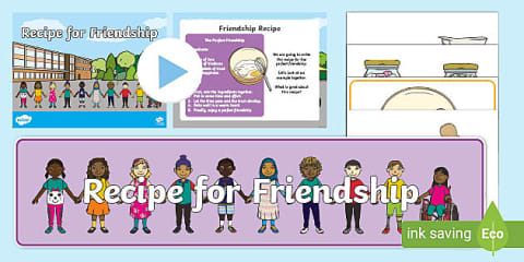 Friendship Soup Recipe Cut and Stick Worksheet