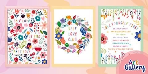 It Is Ok To Positive Affirmations Colourful Botanical-Themed Poster