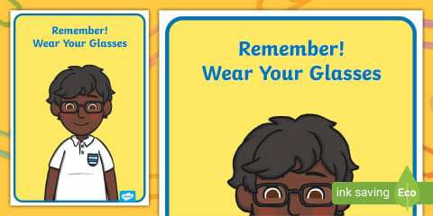 Wearing Glasses Sticker Reward Chart